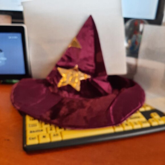 unbranded | Accessories | New Velvet Stars Costume Witch Hat Burgundy ...